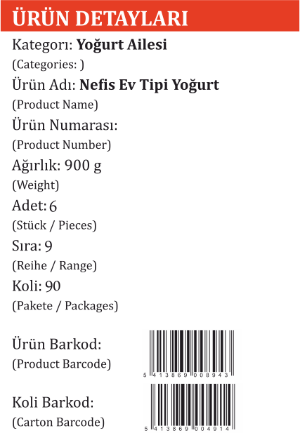 Ev Tipi Yoğurt 900gr - Nefis